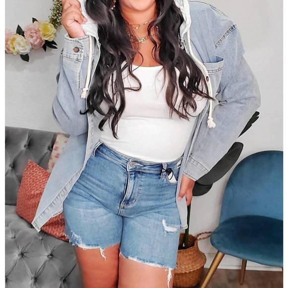 BiBi | Jackets & Coats | New Bibi Bree Hooded Jacket In Denim | Poshmark